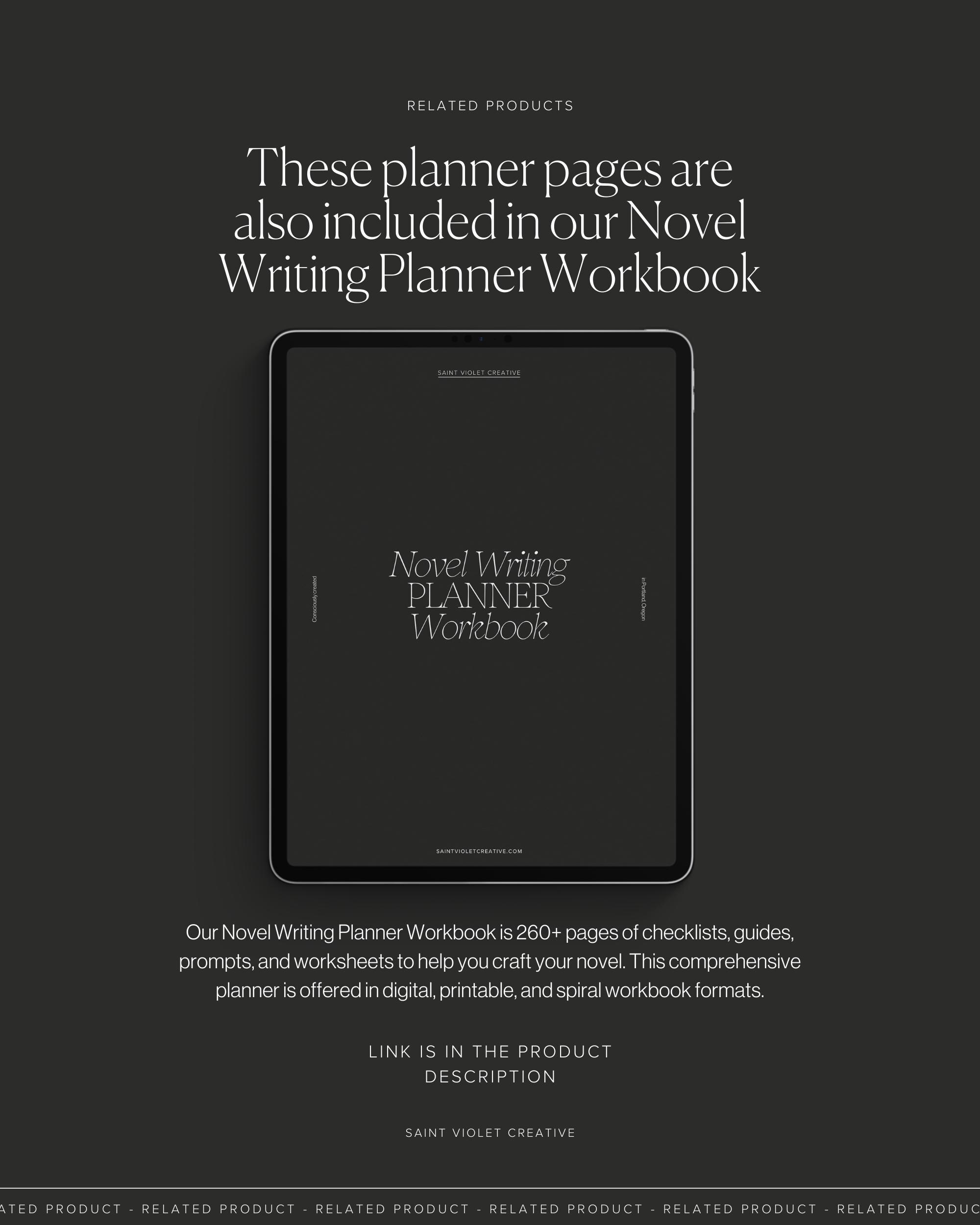 Printable Writing Digital Planner for Author Planner Plot a Novel ...