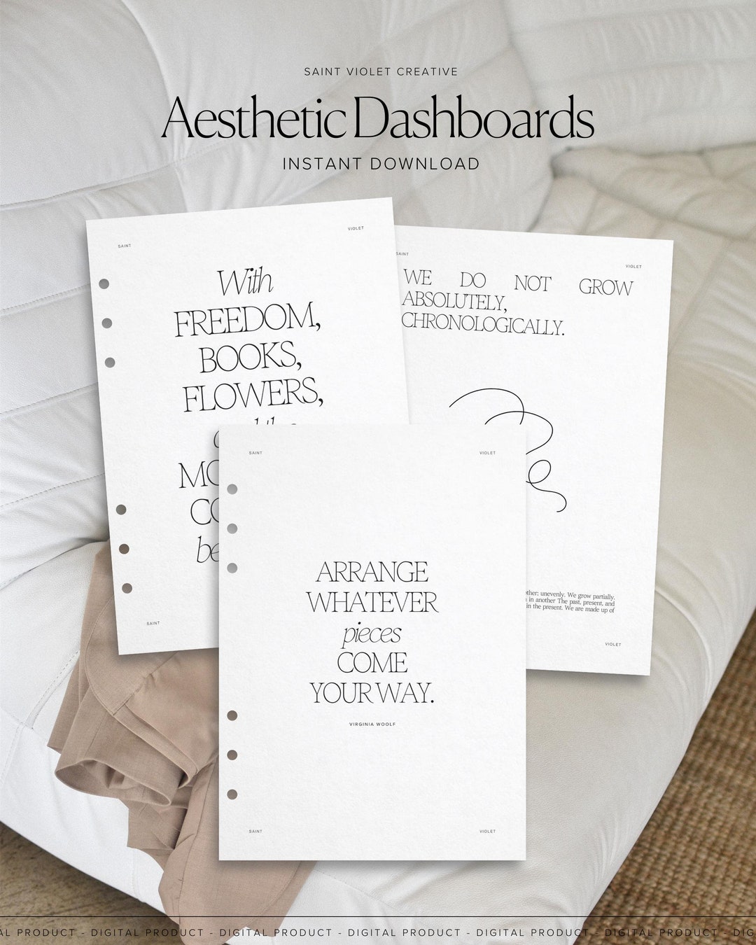 Motivational Quotes Dashboard Bundle A5 Planner Insert Printable ...