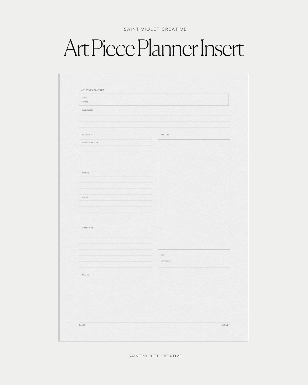 Printable Creative Project Planner Artist Planner A5 Printable Inserts ...
