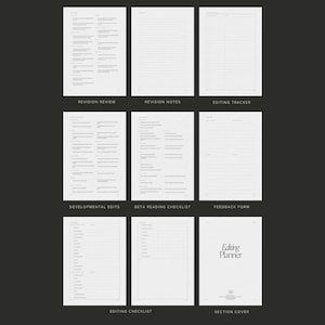 Novel Writing Editing Checklist Planner for Author Planner Plot a Novel ...