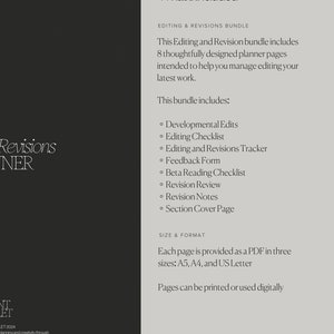 Novel Writing Editing Checklist Planner for Author Planner Plot a Novel ...