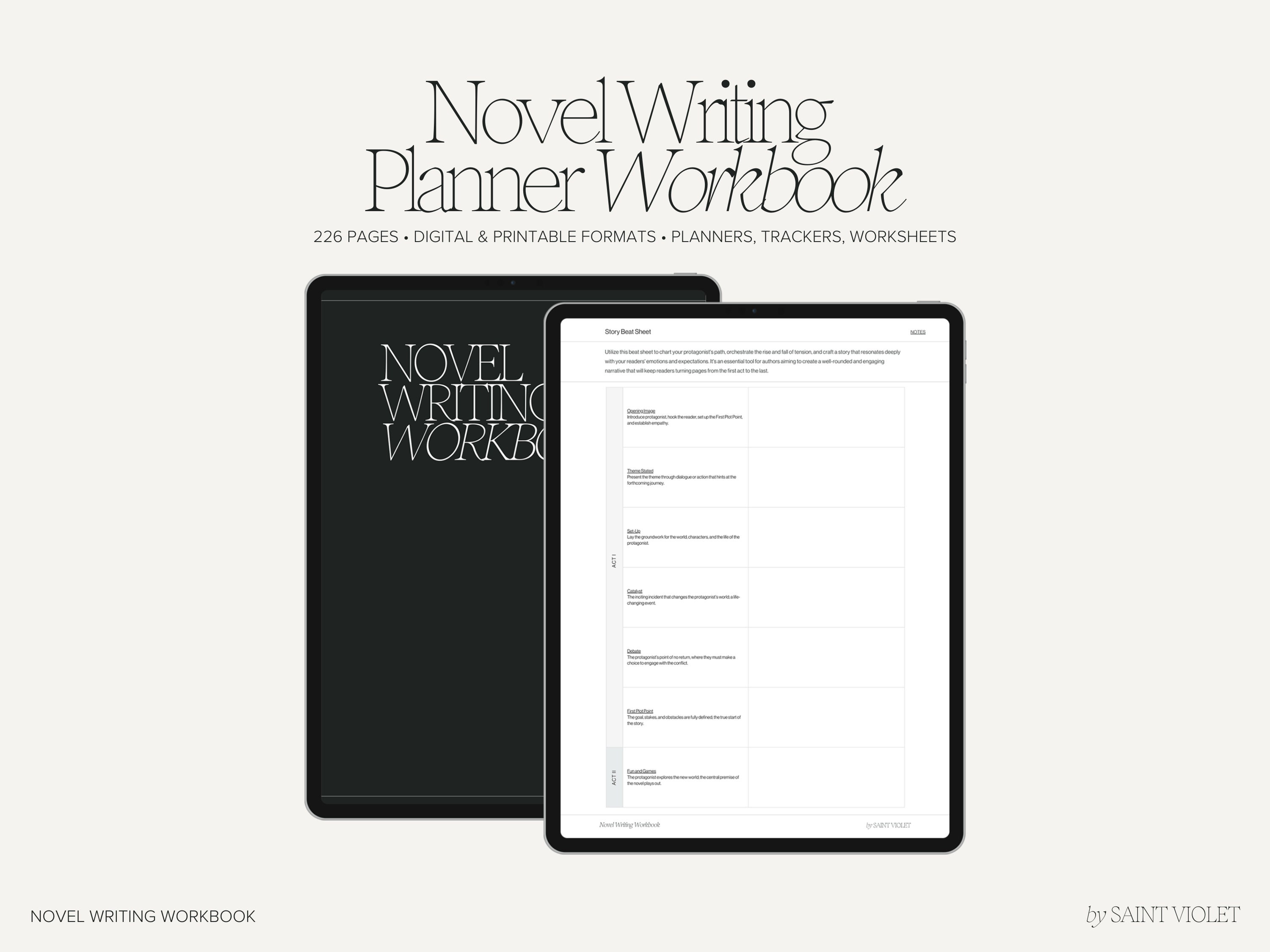 Novel Writing Digital Planner for Author Planner Plot a Novel Writer ...