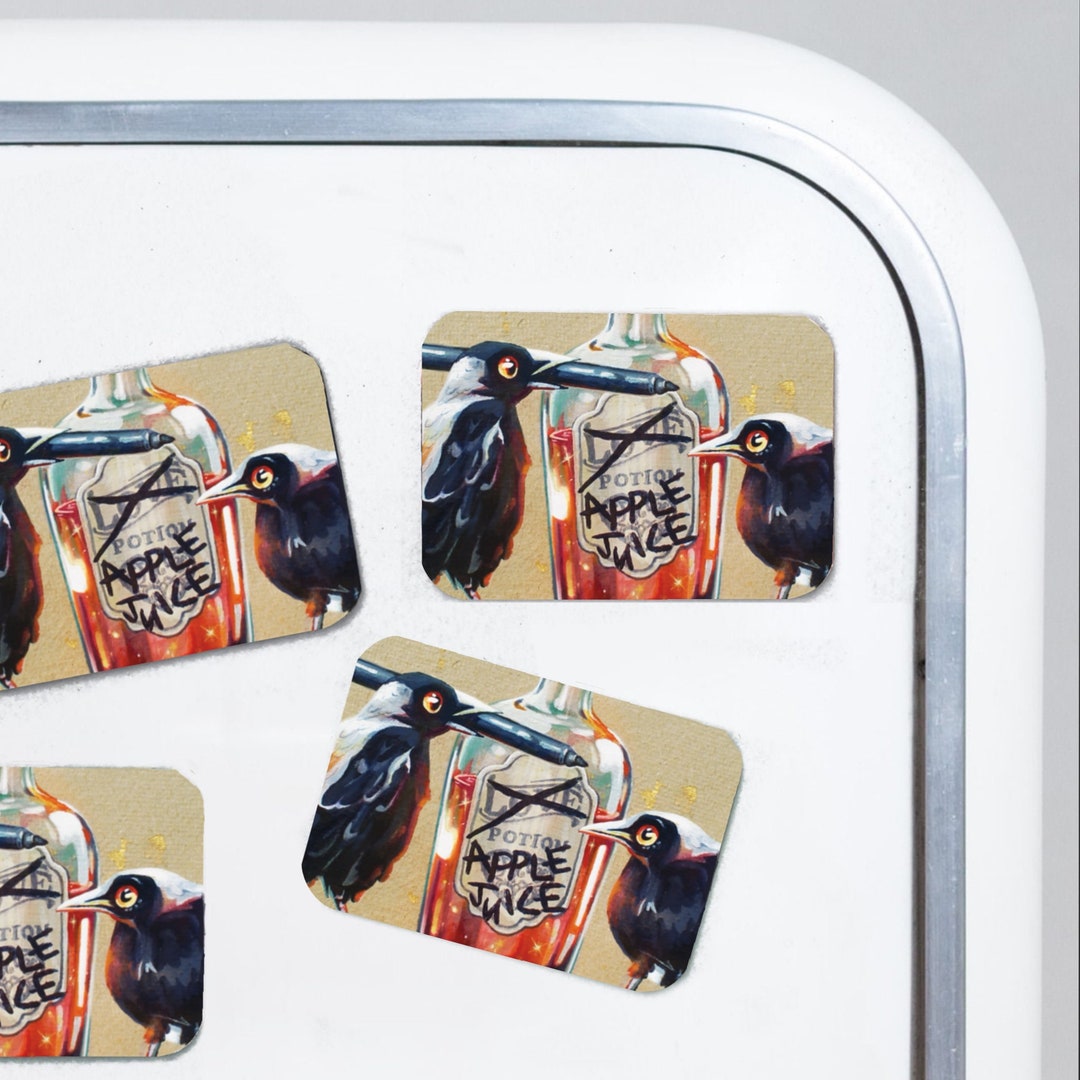 Juicy ART MAGNET 4.5cm X 6.3cm | Australian Magpie, Raven, Crow, Corvid ...