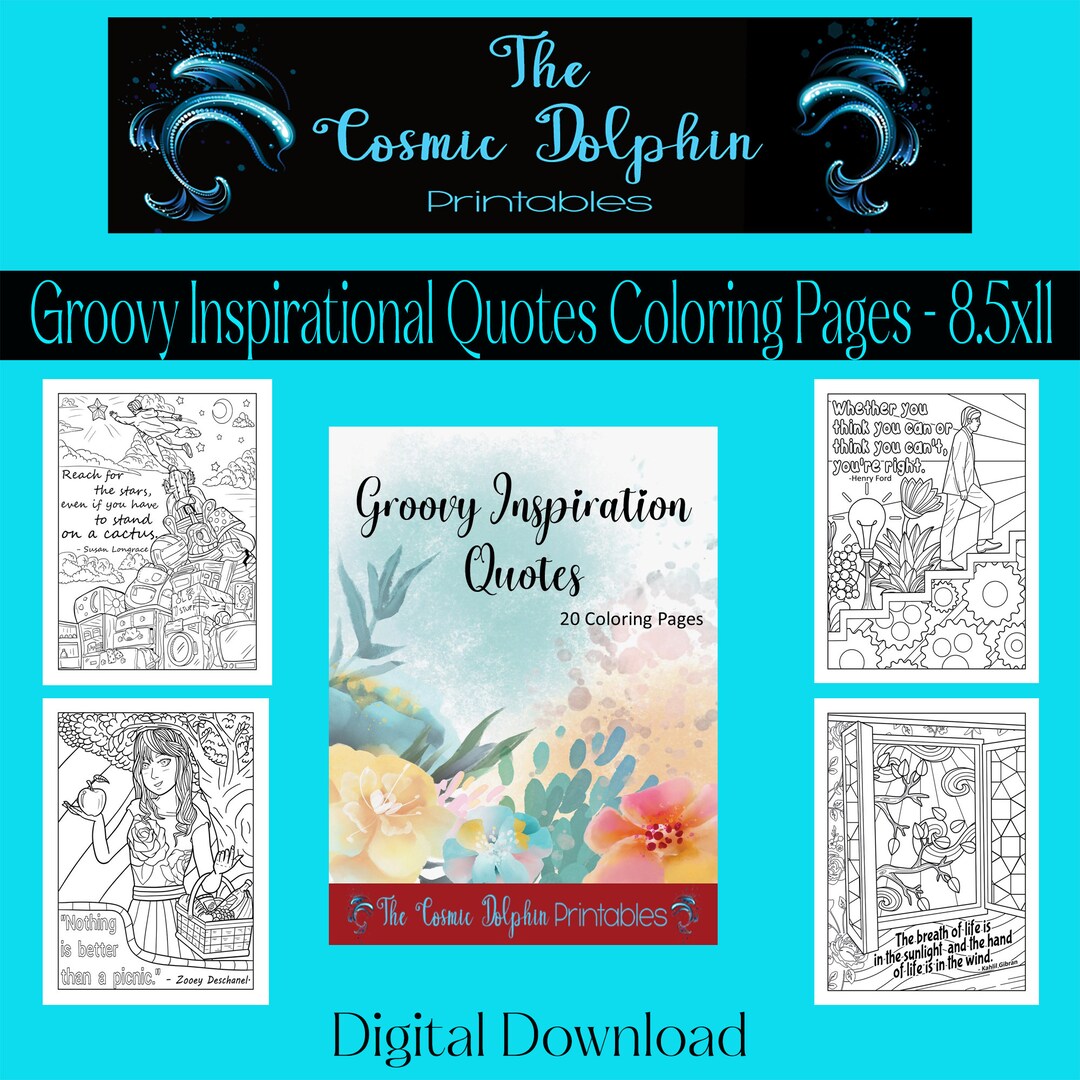 Groovy Inspirational Quotes Coloring Pages 20 Pages - Etsy