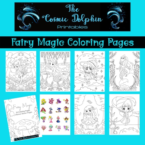 Fairy Magic Coloring Pages - Etsy