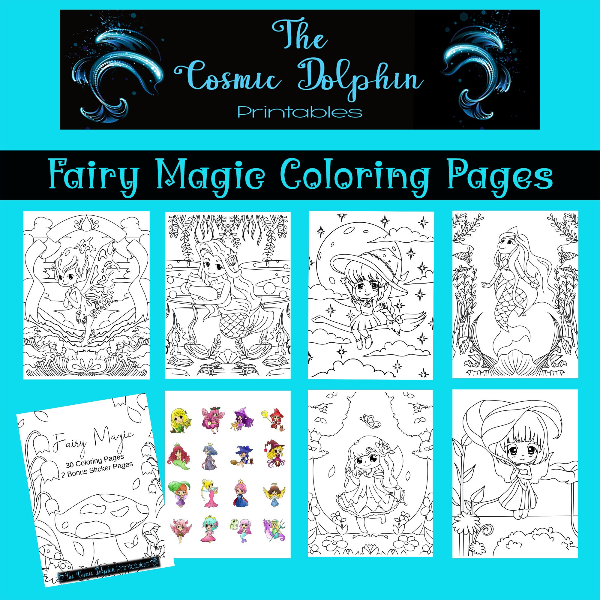 Fairy Magic Coloring Pages - Etsy