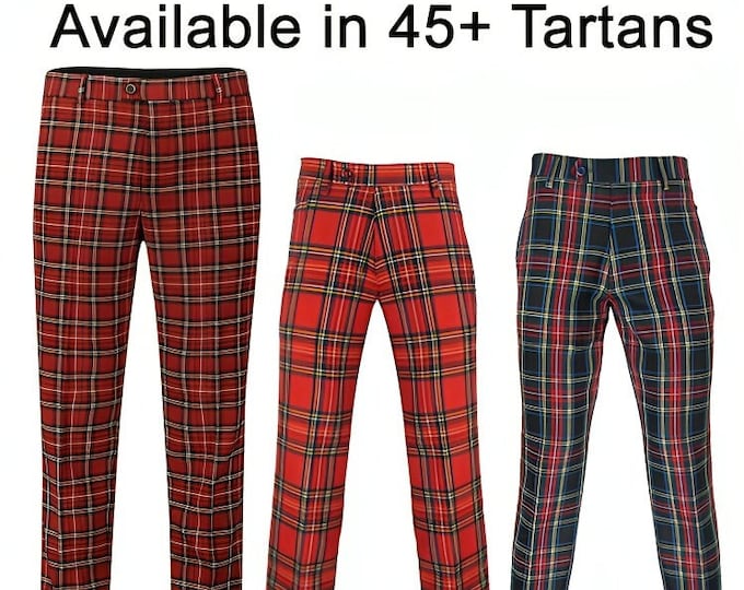 Scottish Man's Tartan Pants Custom Made Tartan Trousers Handmade Dress ...