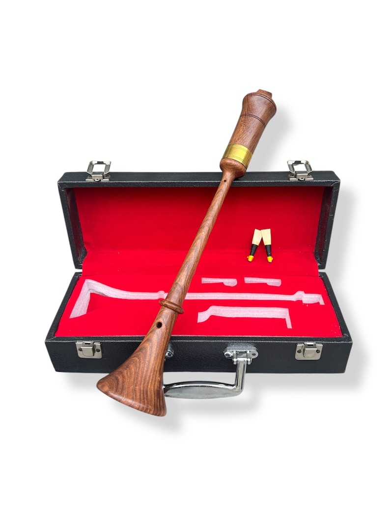 Rosewood RAUSCHPFEIFE Small Wooden Medieval Shawm Instrument With Two ...
