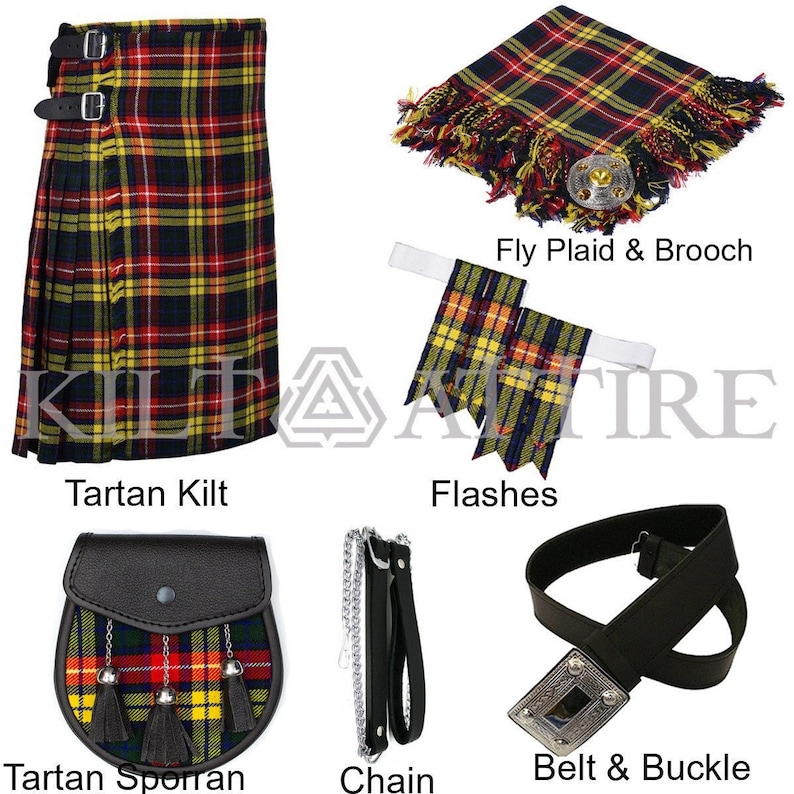 Men's Scottish Wedding Kilt Set & 6 Pieces Dress Traditional Kilt Set ...
