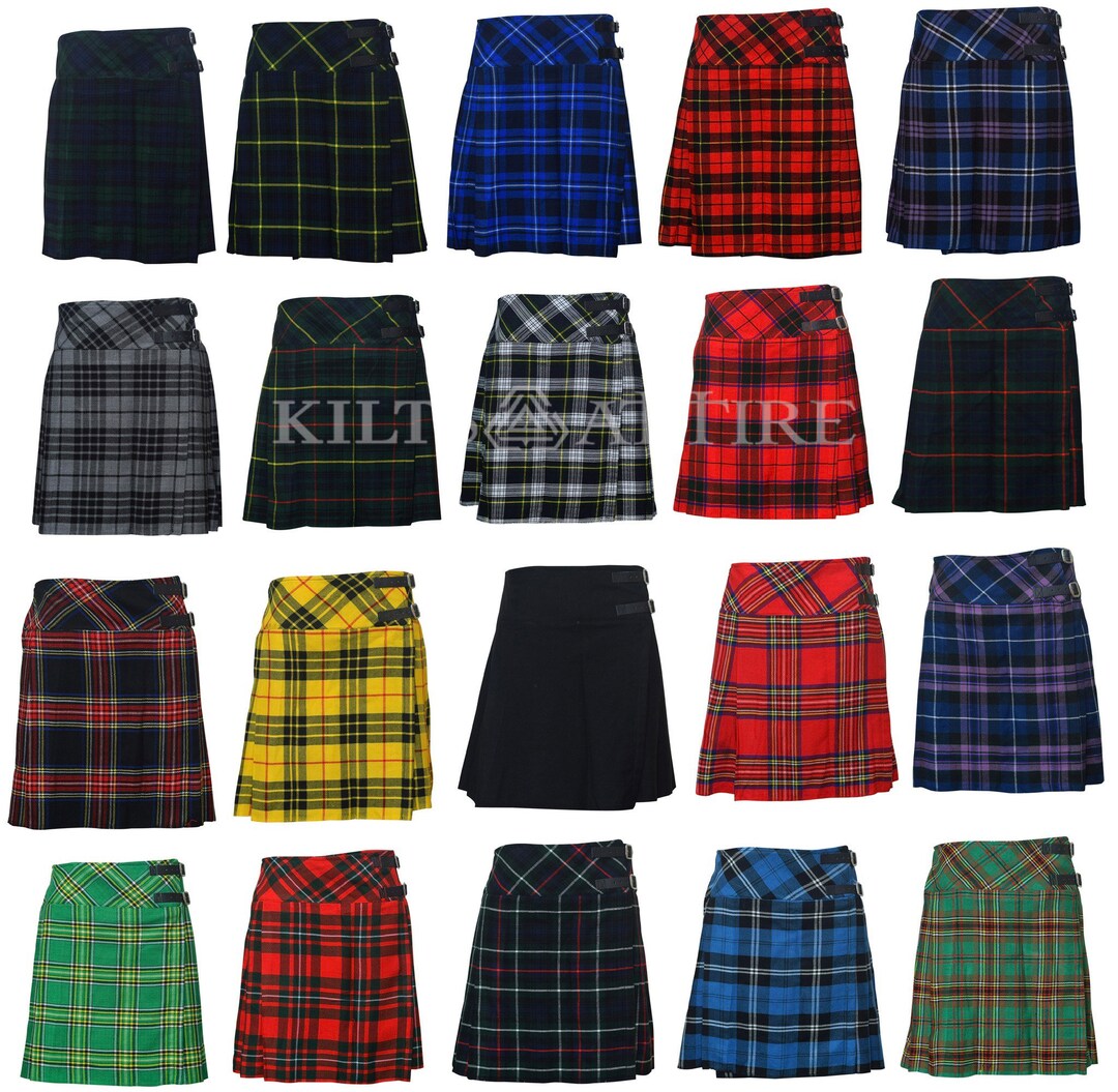Ladies Knee Length Kilt Skirt Back Pleated Skirt 20" Inch Length ...