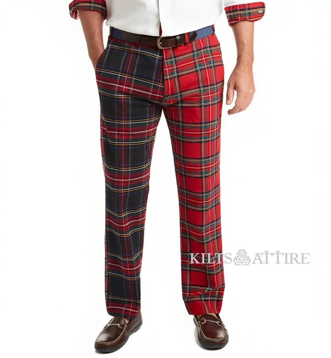 Scottish Man's Royal Stewart and Black Stewart Tartan Pants Custom Made ...