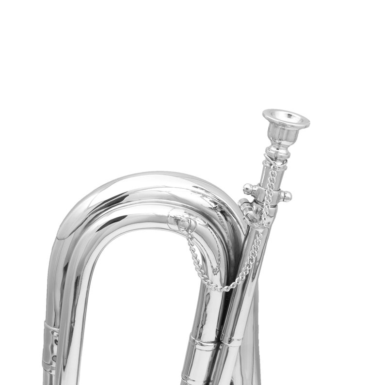 British Army Style Bb Silver Bugle Tunable With Silver Mouth Piece Free ...