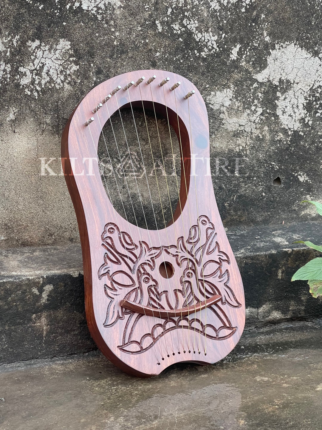 Rosewood Sparrow Lyre Harp Handmade Lyre Harp 10 Strings/lyra Harp Free ...