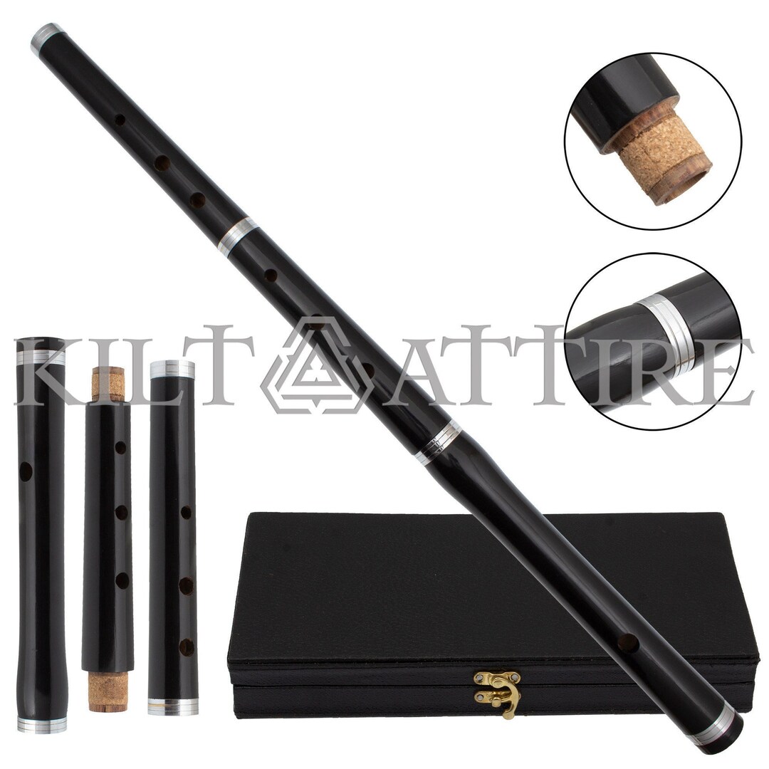 Rosewood Black Irish 3 Parts Flute Student Level in the Key of D + 2 ...