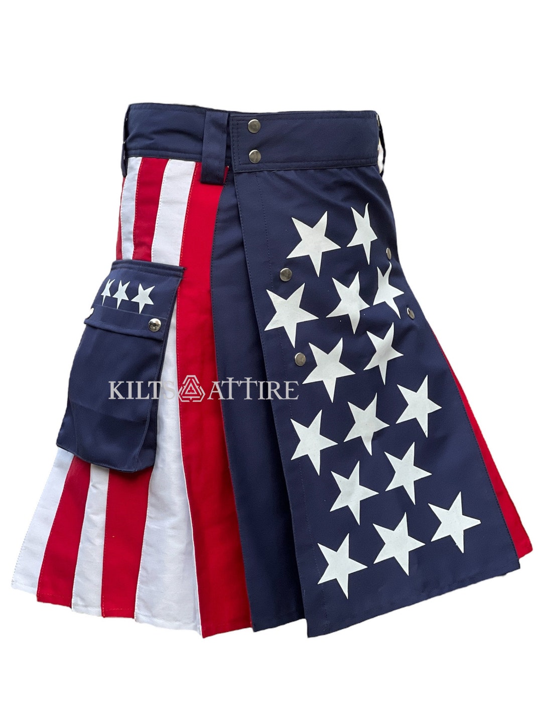Men's American Flag Kilt - Scottish American Flag Custom Hybrid Kilt 28 ...