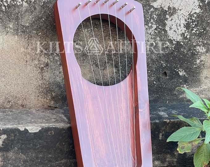 Hand-decorated Lyre Harp 16-string, Grecian Mushroom and Daisy Design ...