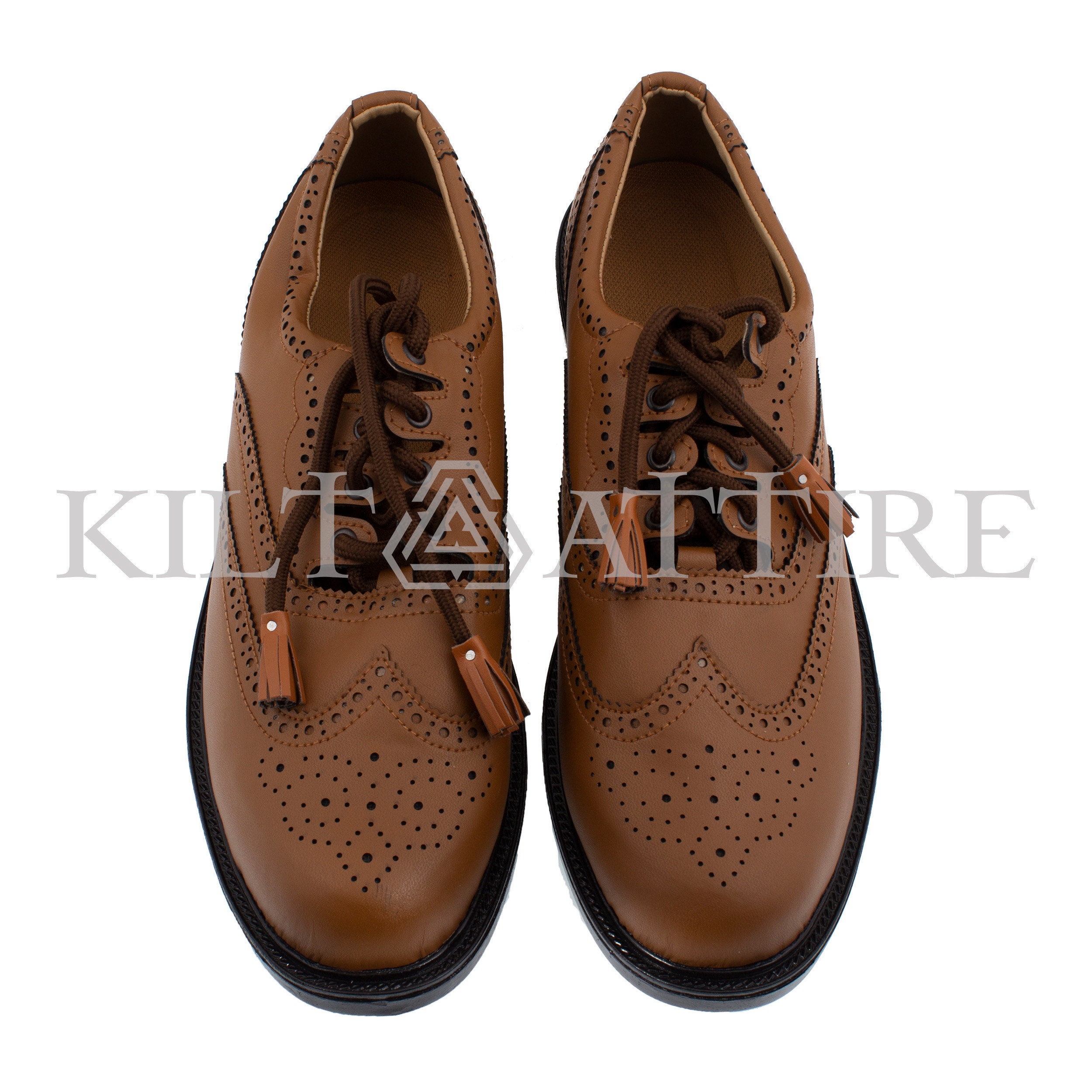 Men's Brown Ghillie Brogues Kilt Leather Shoes With - Etsy