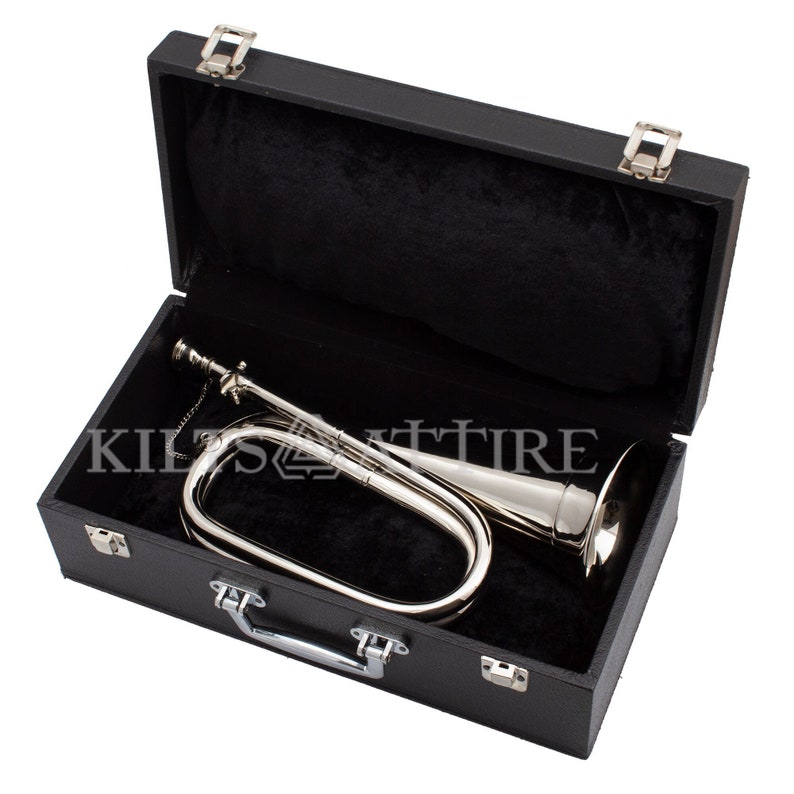 British Army Style Bb Silver Bugle Tunable With Silver Mouth Piece Free ...