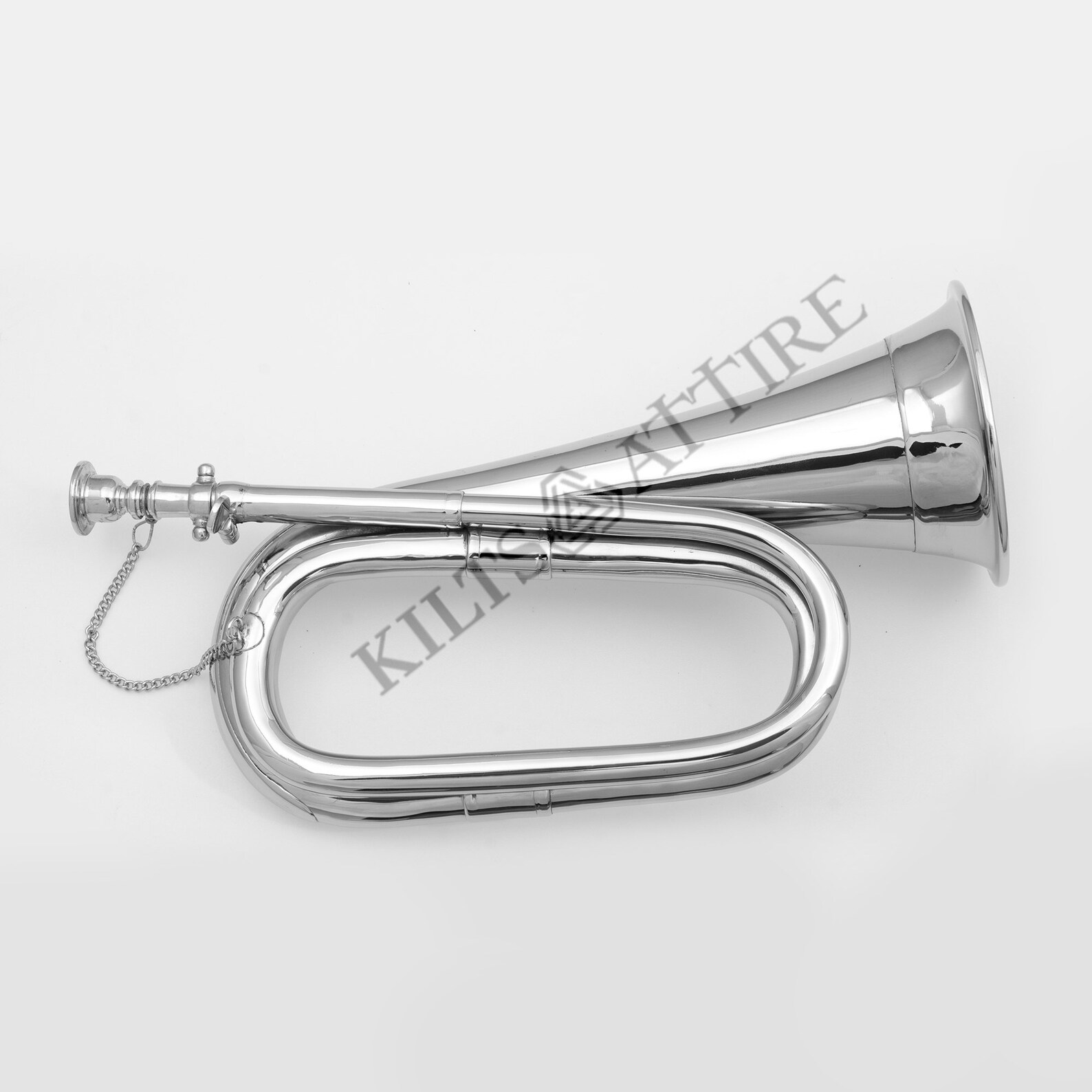 British Army Style Bb Silver Bugle Tunable With Silver Mouth Piece Free ...