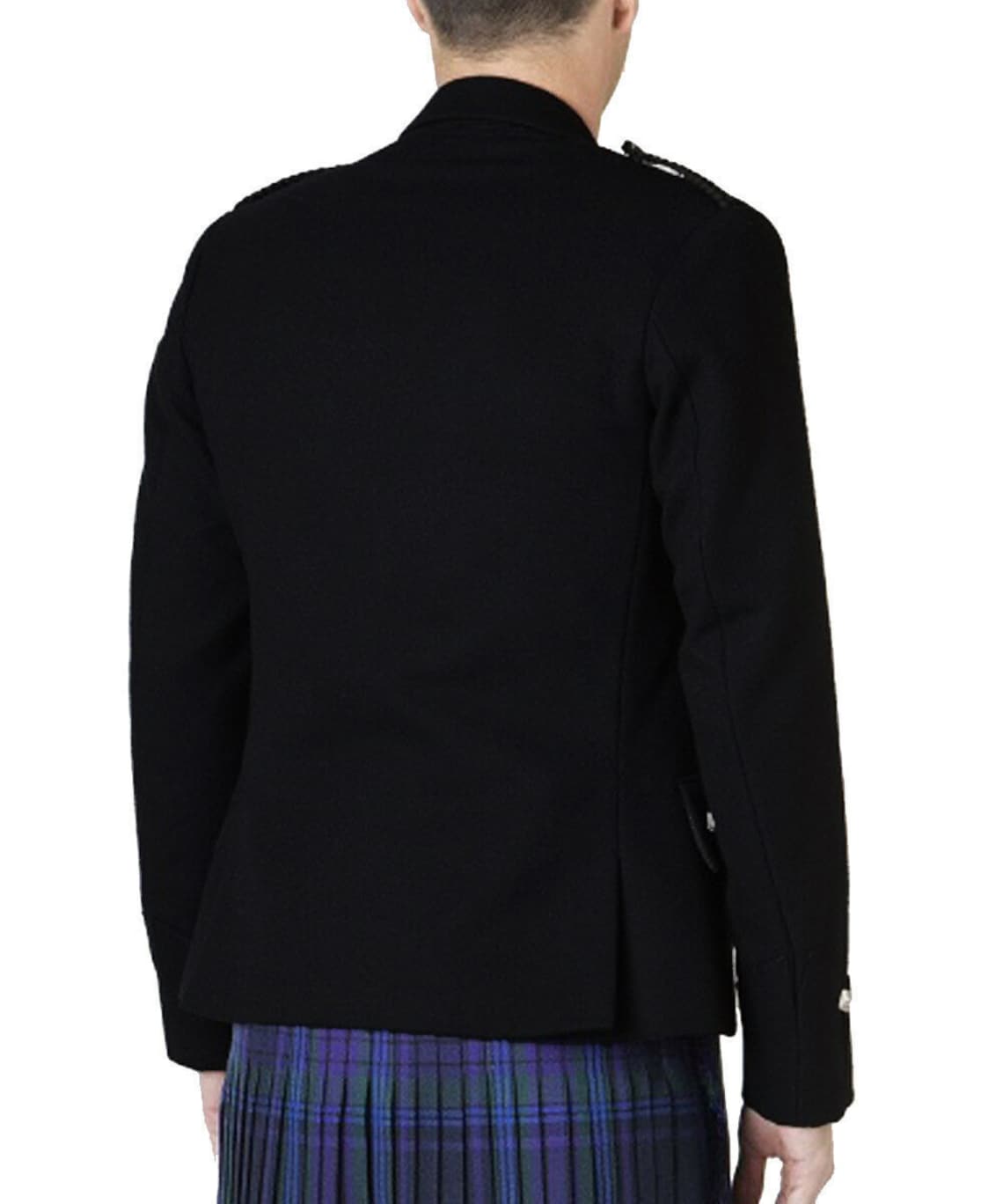Scottish Men's Argyle Black Jacket With Waistcoat 100% Serge Wool ...