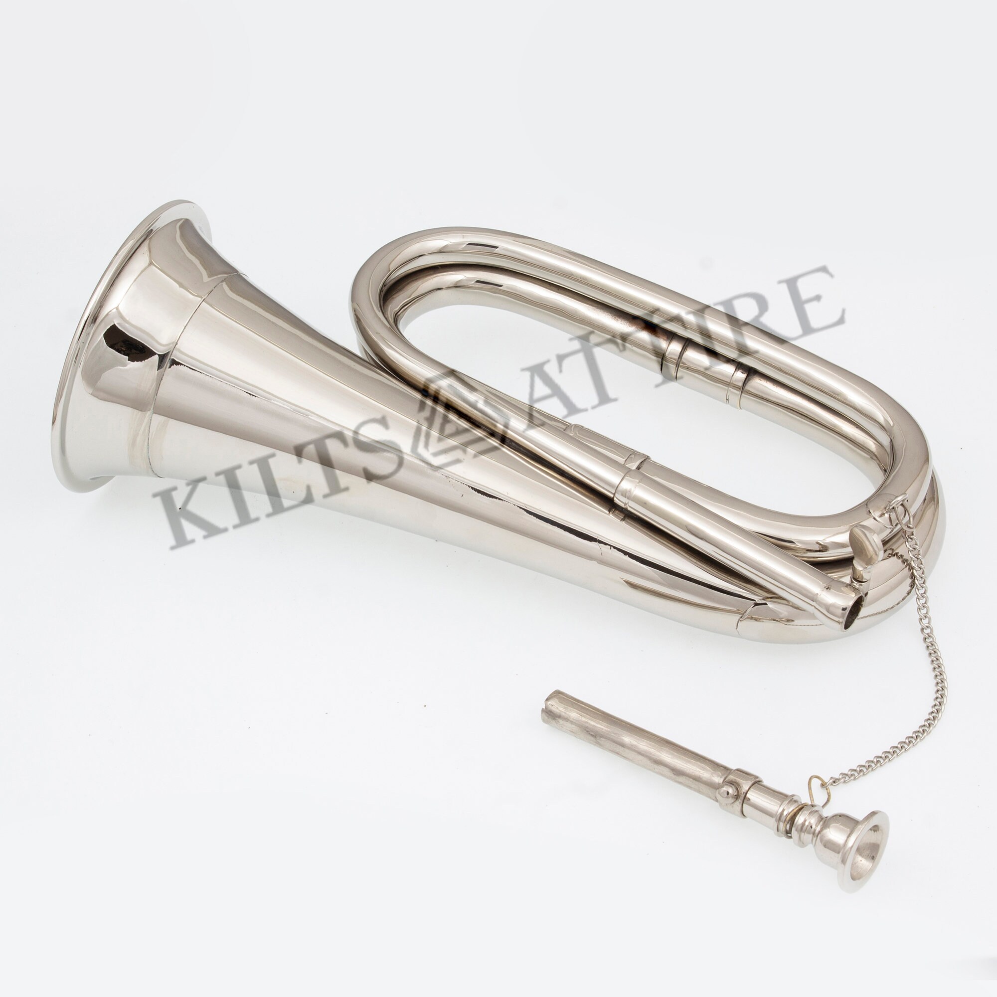British Army Style Bb Silver Bugle Tunable With Silver Mouth Piece Free ...