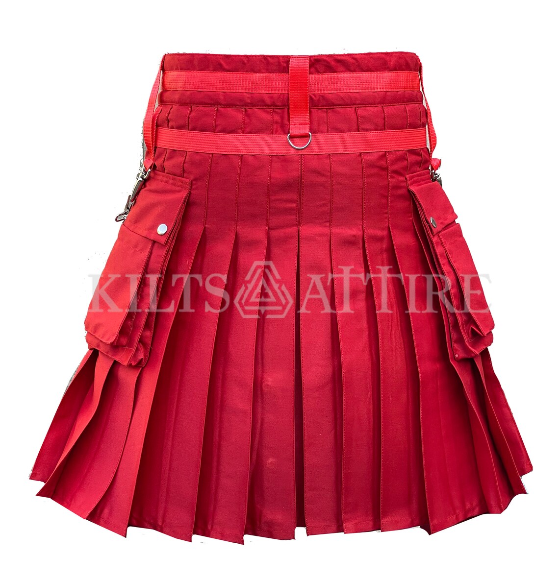 Men's Christmas Kilt Red With White Santa Claus Kilt Skirt Christmas ...