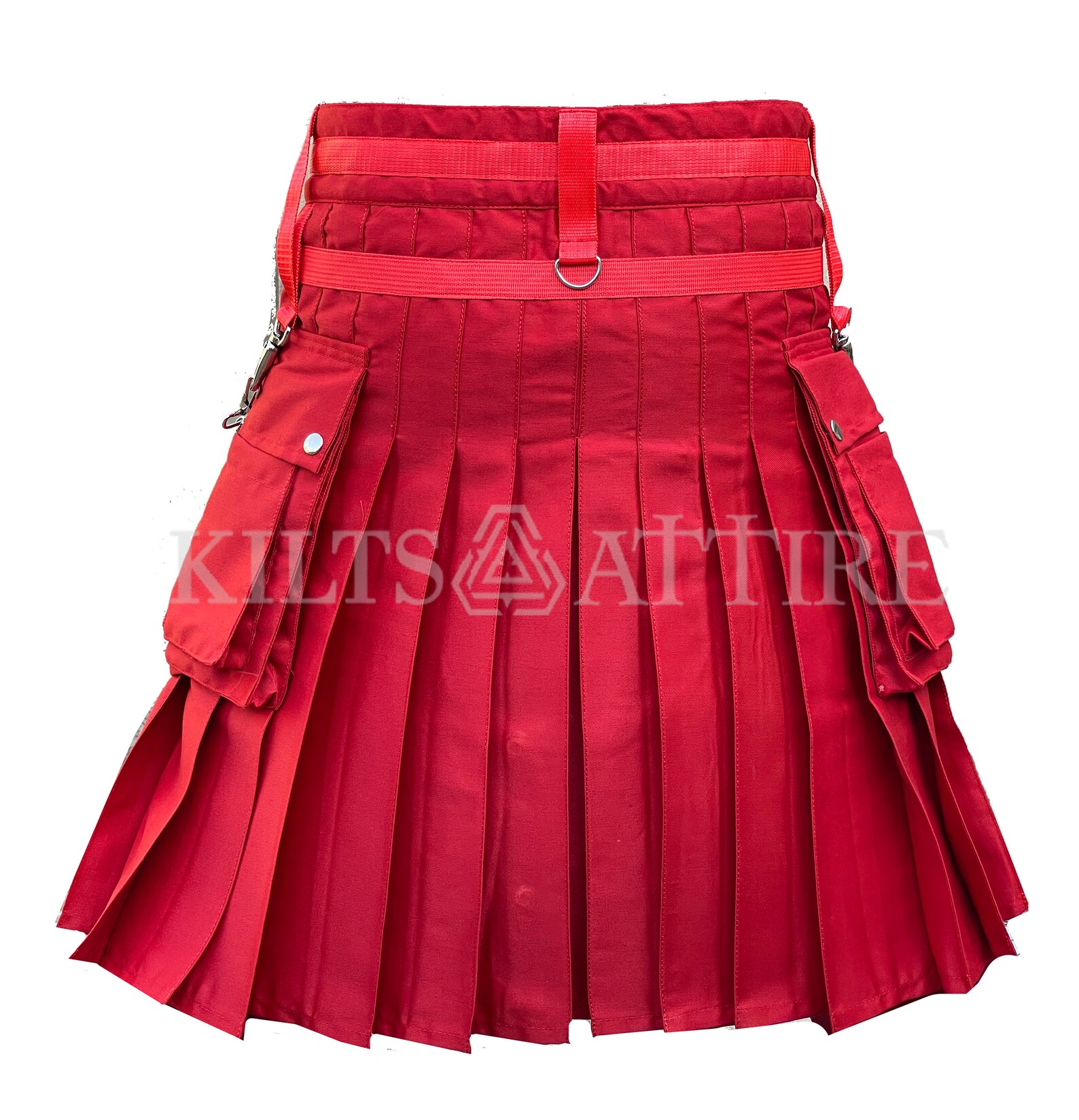 Men's Christmas Kilt Red With White Santa Claus Kilt Skirt Christmas ...