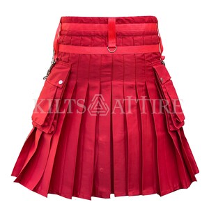 Men's Christmas Kilt Red With White Santa Claus Kilt Skirt Christmas ...