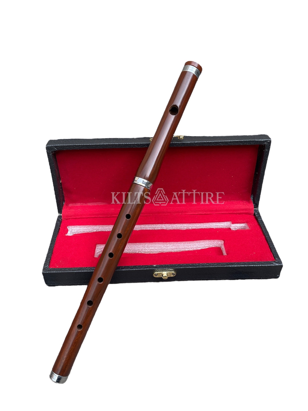 Two Parts Irish Flute Rosewood Packed in Wooden Standard Size Carry ...