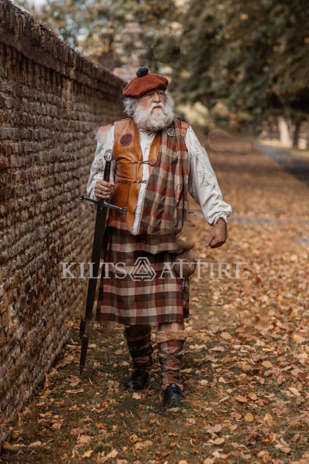 Scottish Men's Handmade Great Kilt 16th Century Highland Vintage Kilt ...