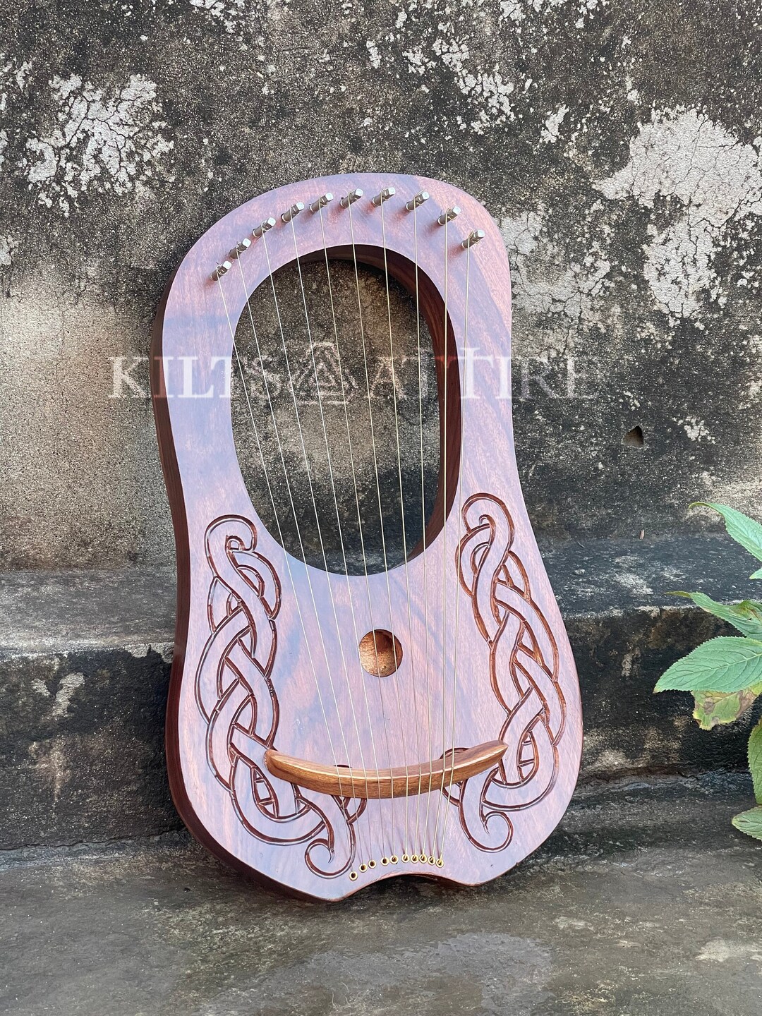 Lyre Harp Half Ring 10 Strings Rosewood Lyre Harps Free Bag and Strings ...