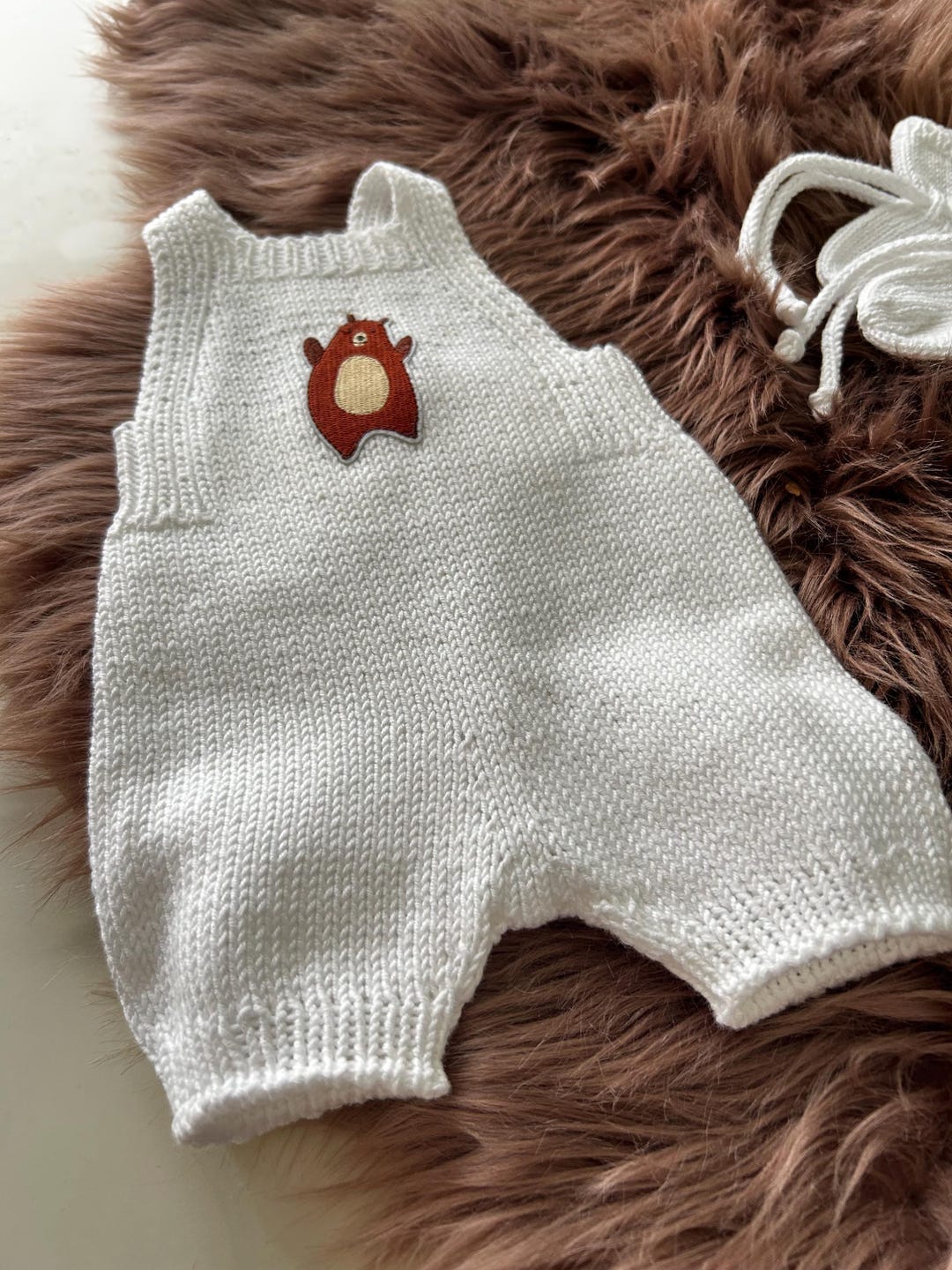 Baby Boy Overalls. Newborn Overalls. Hand Knit Romper. Cotton Set ...