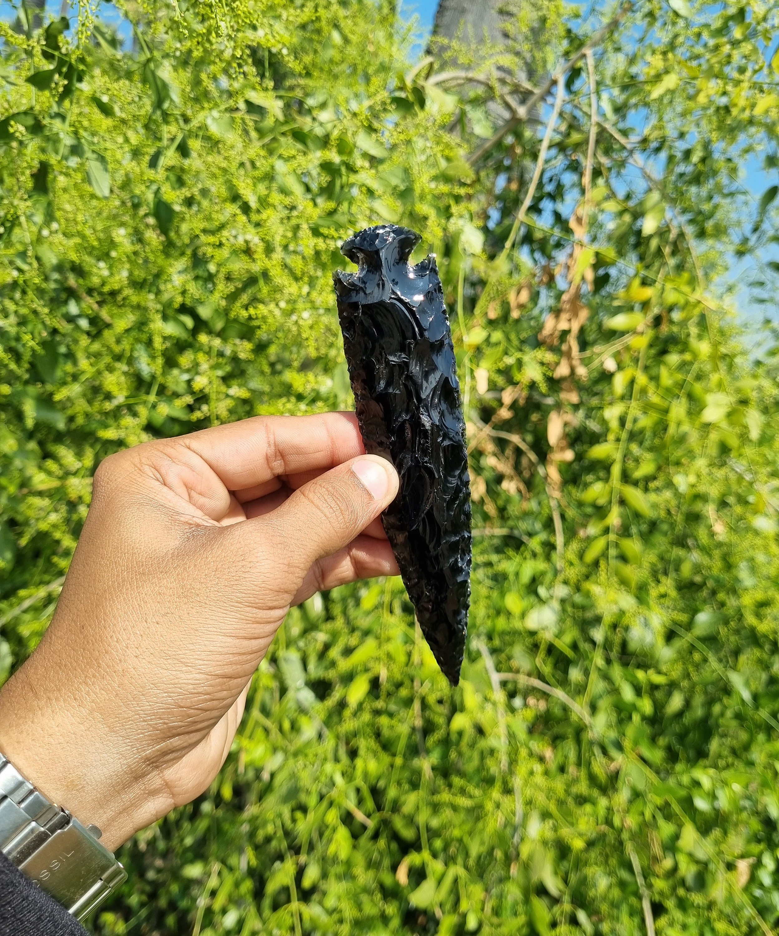 Natural Hand Crafted Black Obsidian Arrowhead Lava Blade 15 to 18cm | Agate Arrowhead | Black ...