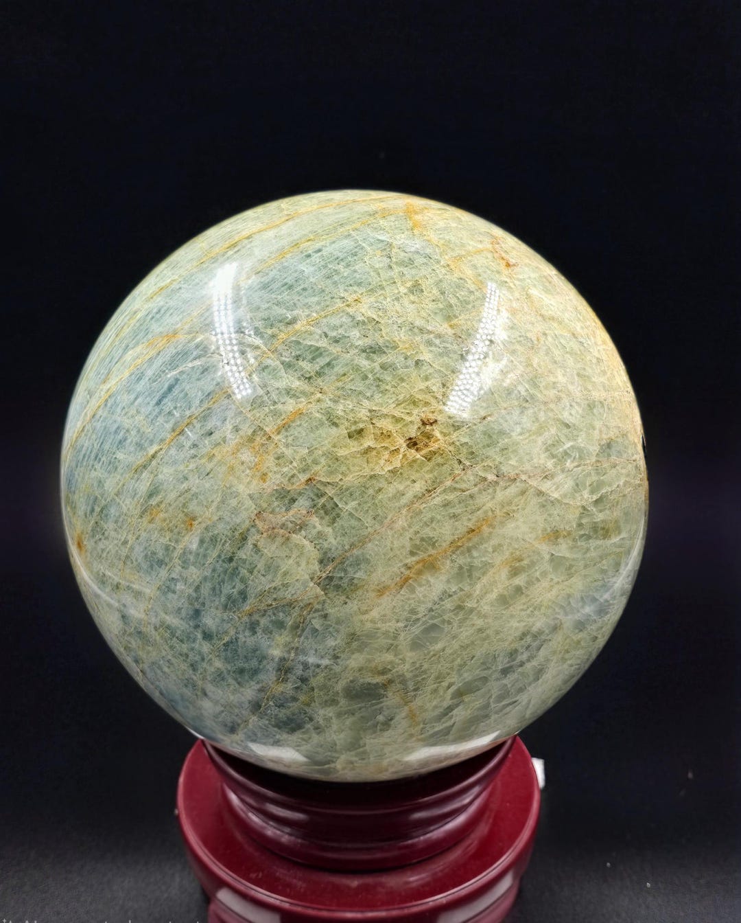 Rare Large Aquamarine Beryl Sphere - Throat Chakra: Rare Green Blue ...