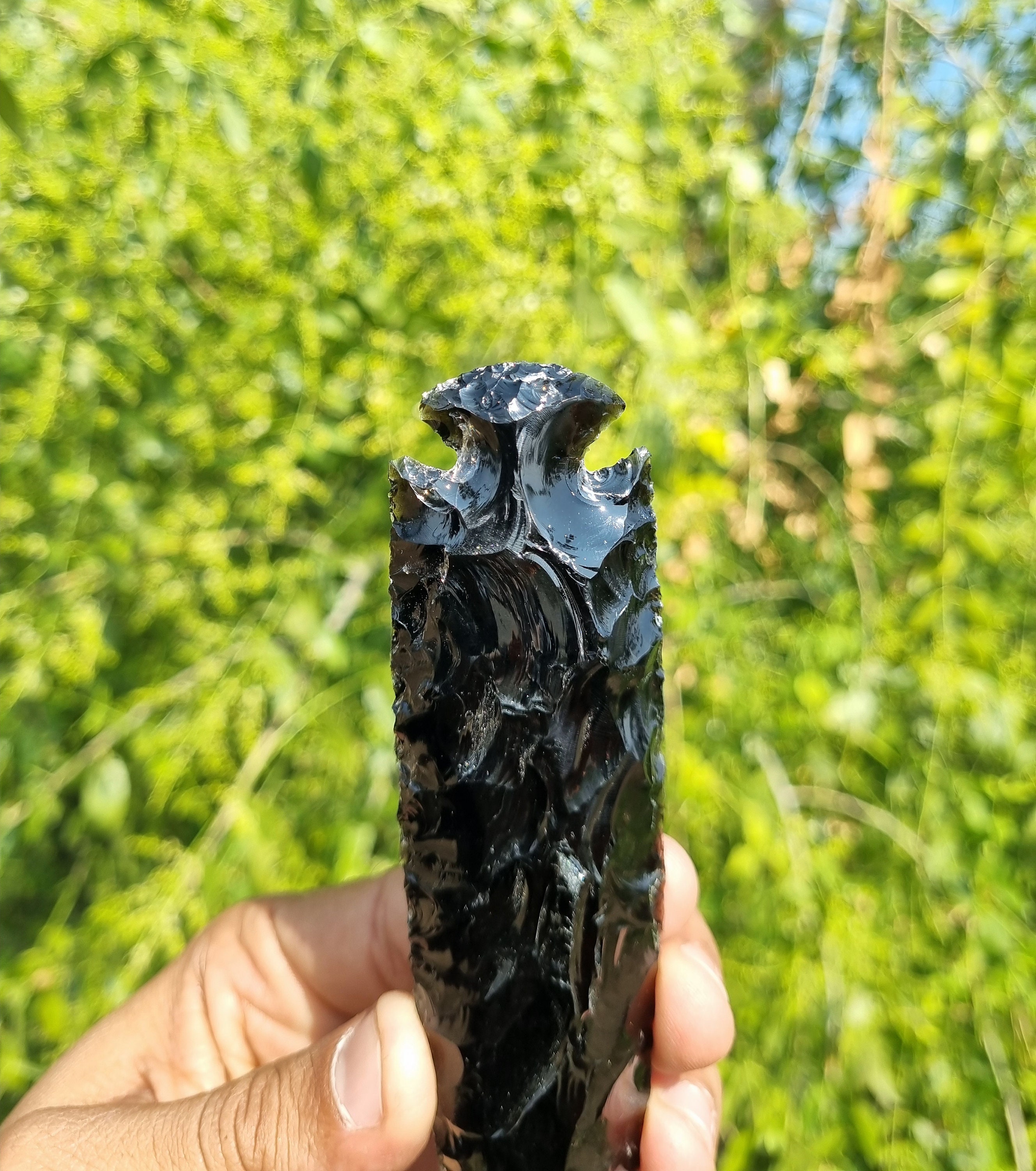 Natural Hand Crafted Black Obsidian Arrowhead Lava Blade 15 to 18cm ...