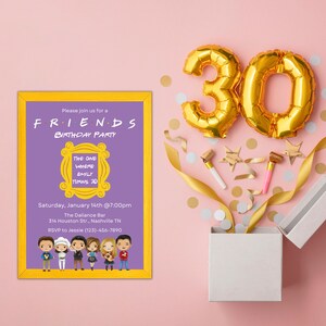 Editable Friends Birthday Invitation Template, the One Where Friends ...