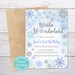 Snowflake Birthday Invitation Template, Winter Wonderland Boy Birthday ...