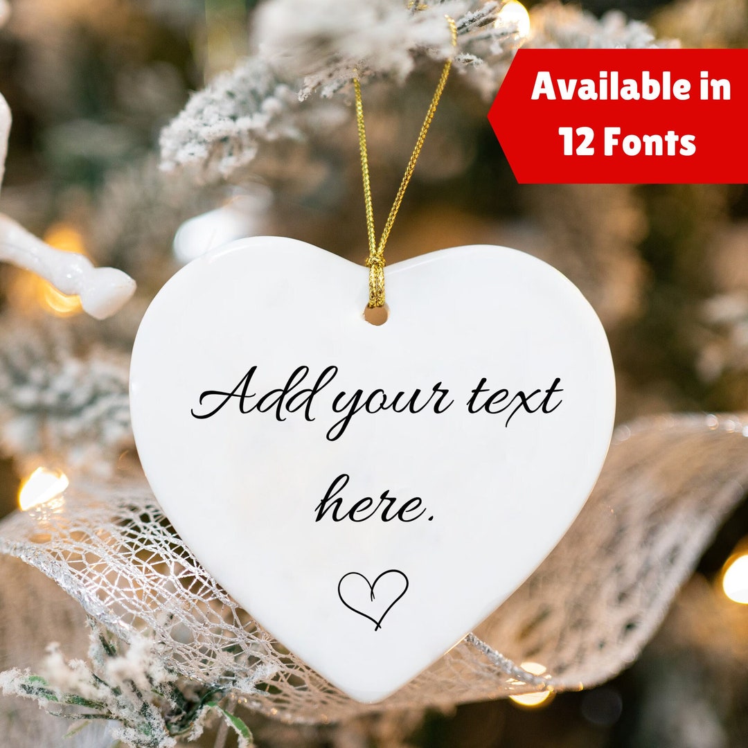 Custom Text Ornament Personalised Christmas Ornament Ceramic Keepsake ...