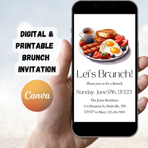Editable Birthday Brunch Invitation, Let's Brunch Invitation, Brunch ...