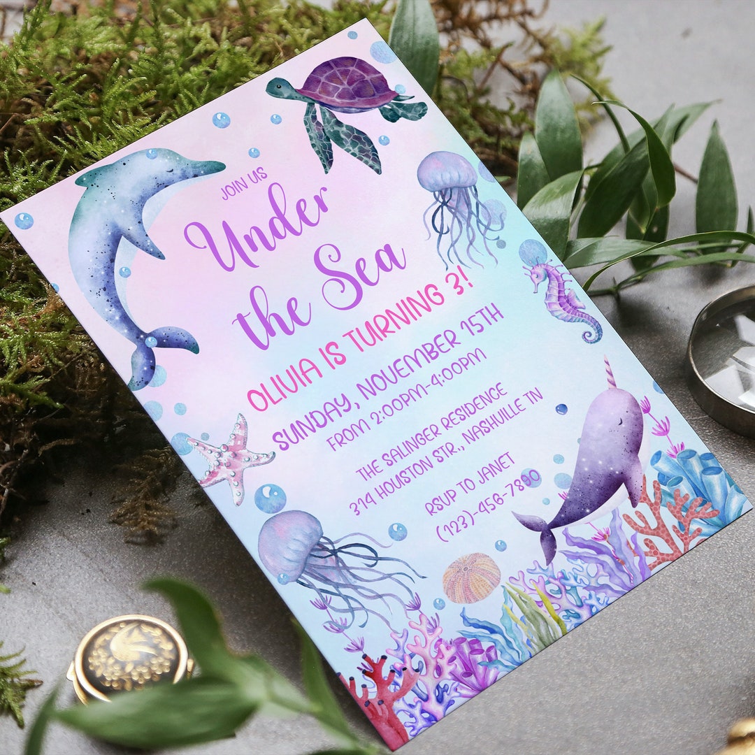 Editable Under the Sea Birthday Invitation Template, Printable ...