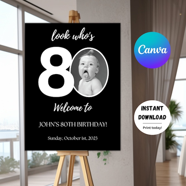 80th Birthday Sign - Etsy