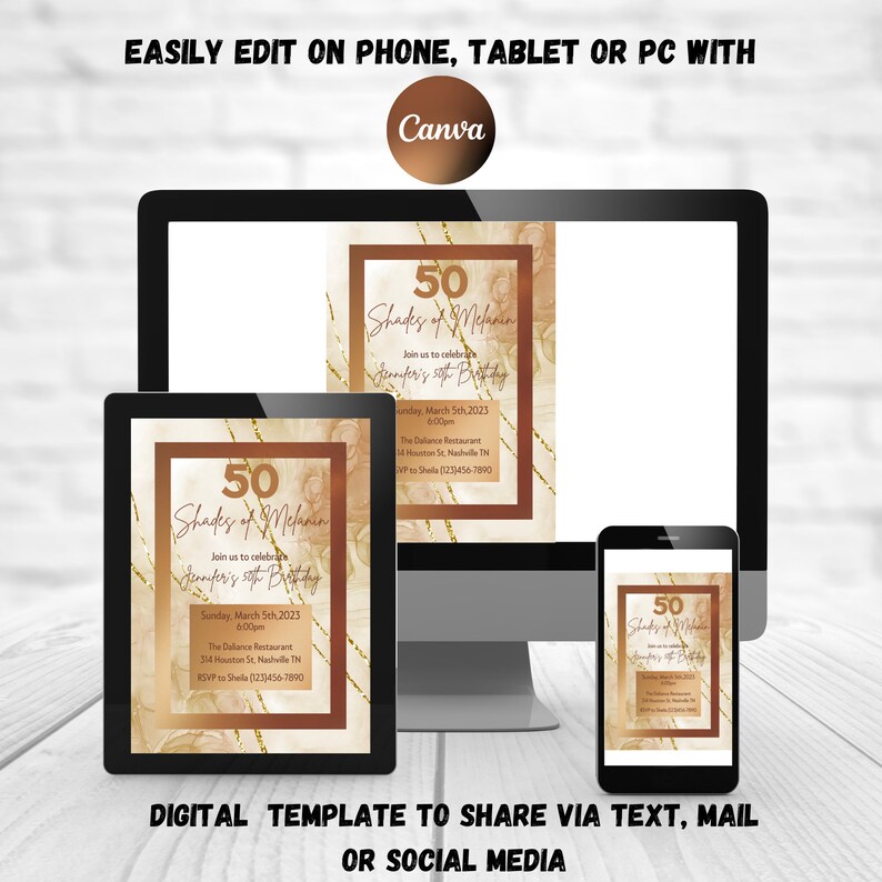 Editable Shades of Melanin Birthday Dinner Invitation Shades - Etsy