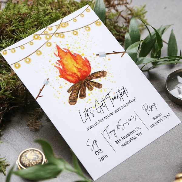 Bonfire Invitation - Etsy