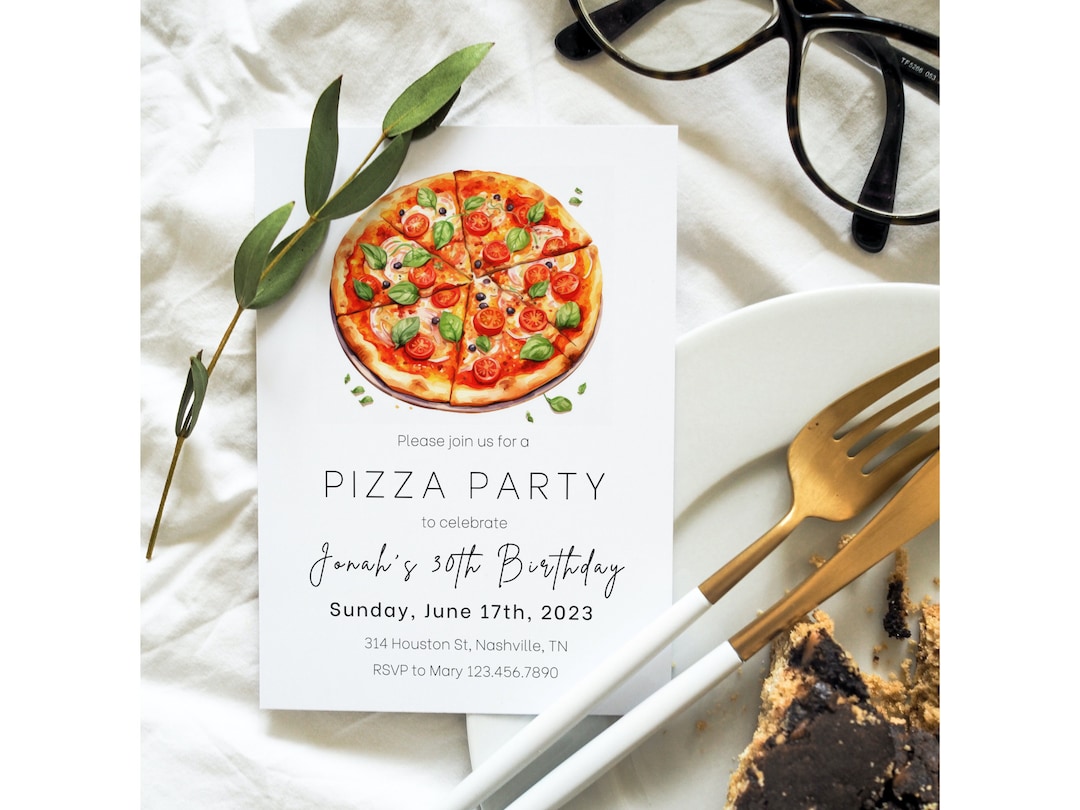 Editable Pizza Invitation, Pizza Birthday Invitation, Pizza Night ...