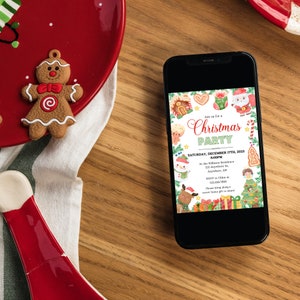 Editable Christmas Party Invitation, Kids Christmas Party Invitation ...