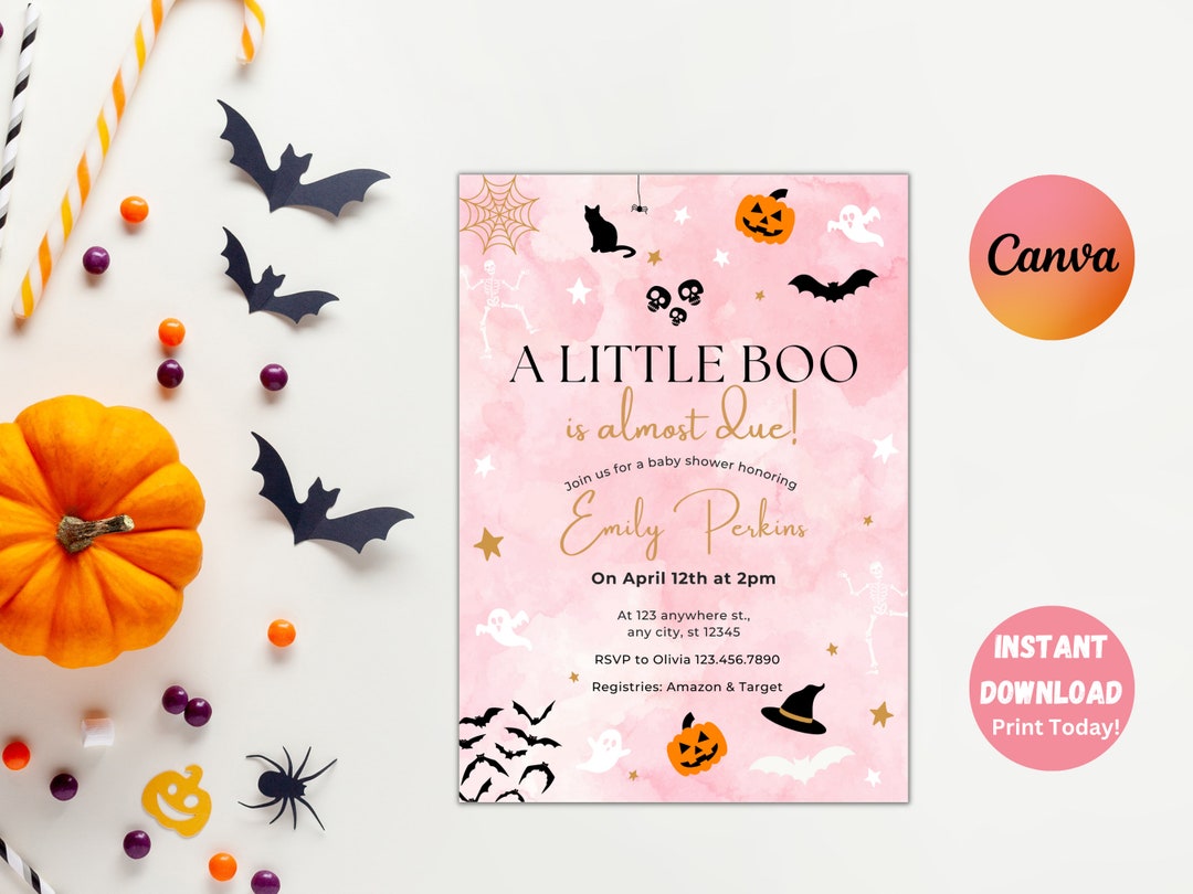 Little Boo Baby Shower Invitation, Gender Neutral Halloween Invite ...