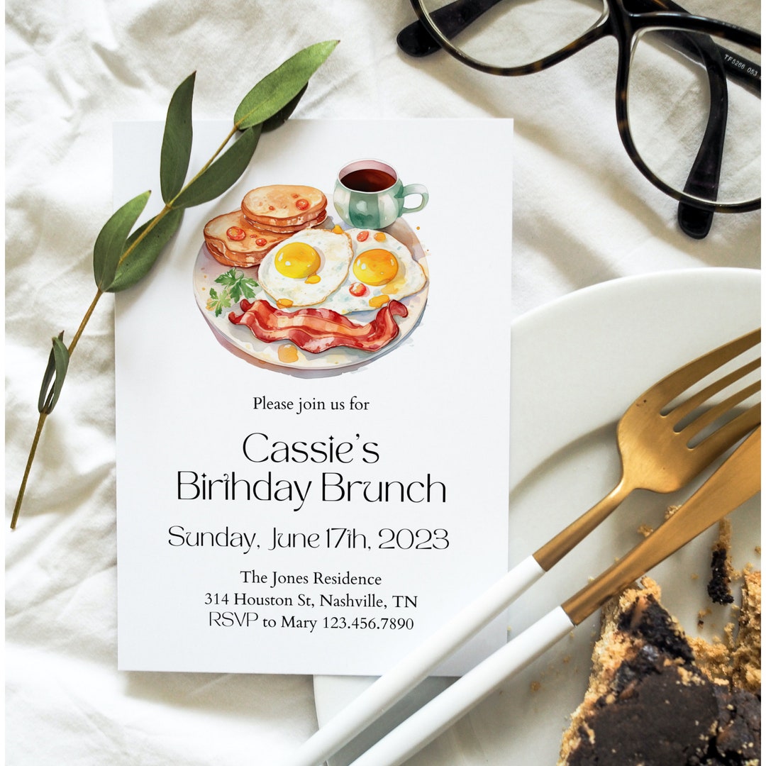Editable Birthday Brunch Invitation, Let's Brunch Invitation, Brunch ...
