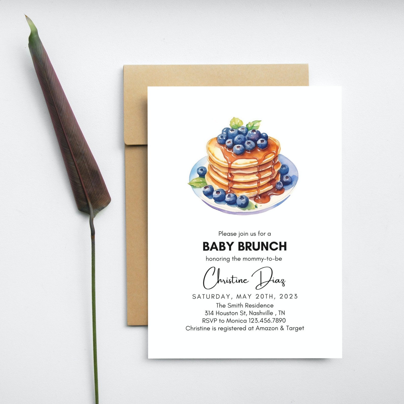 Baby Brunch Invitation, Baby Shower Brunch Invitation, Baby Shower ...