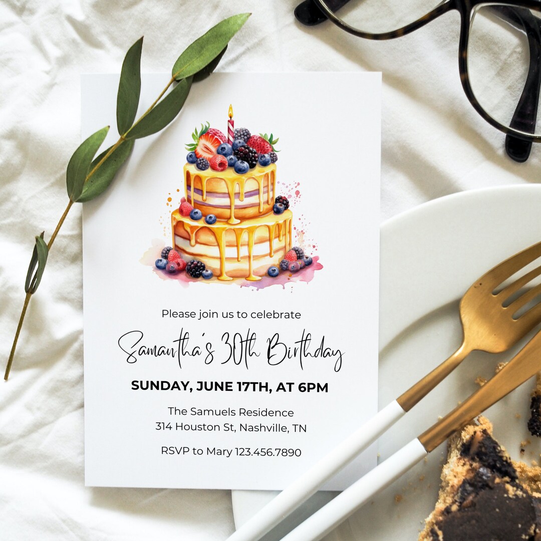 Simple Birthday Invitation, Adult Birthday, Simple Invitation, Surprise ...