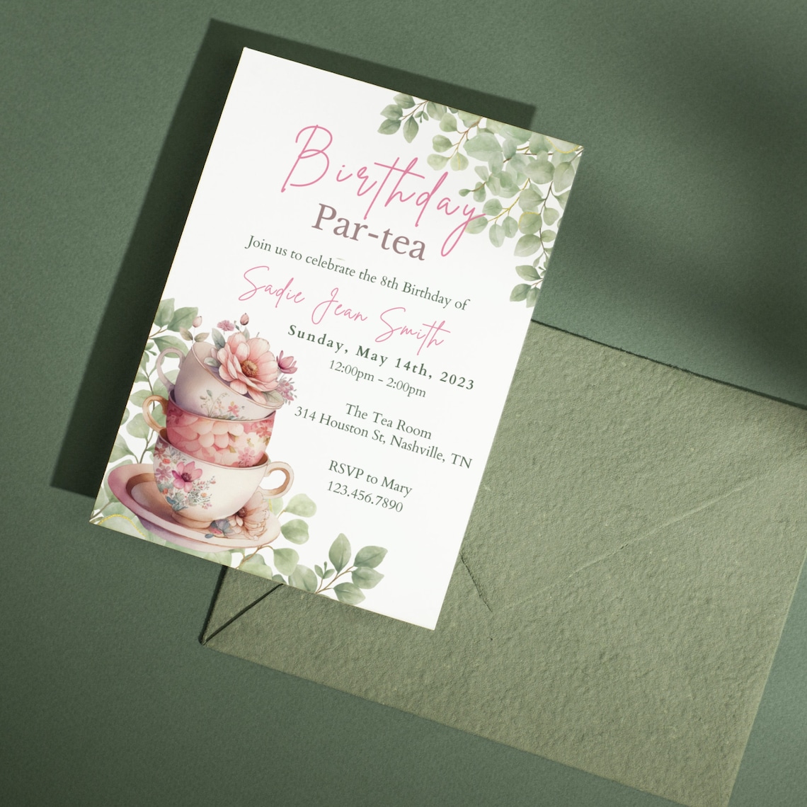 Birthday Par-tea, Tea Party Invitation Template, High Tea Party Invite ...